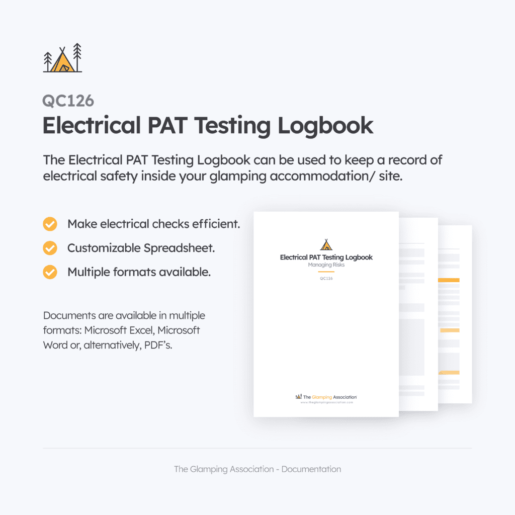 Electrical PAT Testing Logbook QC126 - The Glamping Association - UK ...